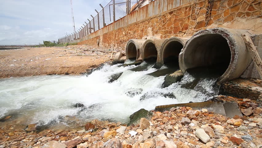 Sewage Pipe Discharging Waste Water Stock Footage Video (100% Royalty ...