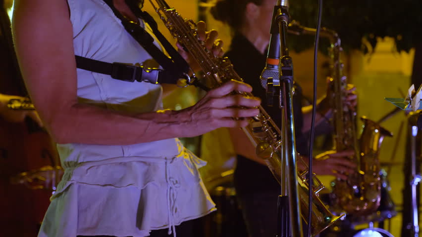 Club Girl Playing Saxophone Stock Footage Video 8736763 | Shutterstock