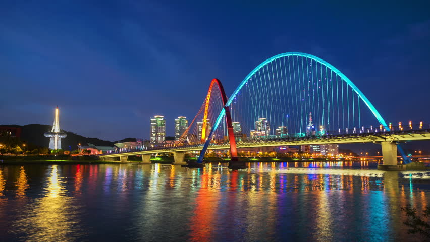 Time Lapse of Colorful Bridge Stock Footage Video (100% Royalty-free ...