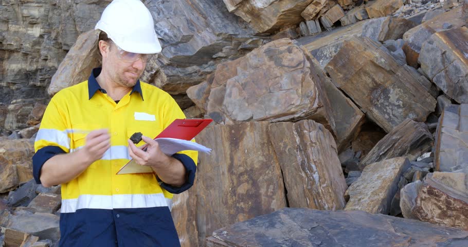 Mining Prospect Mineral Exploration Geologist Taking Field Rock Data ...