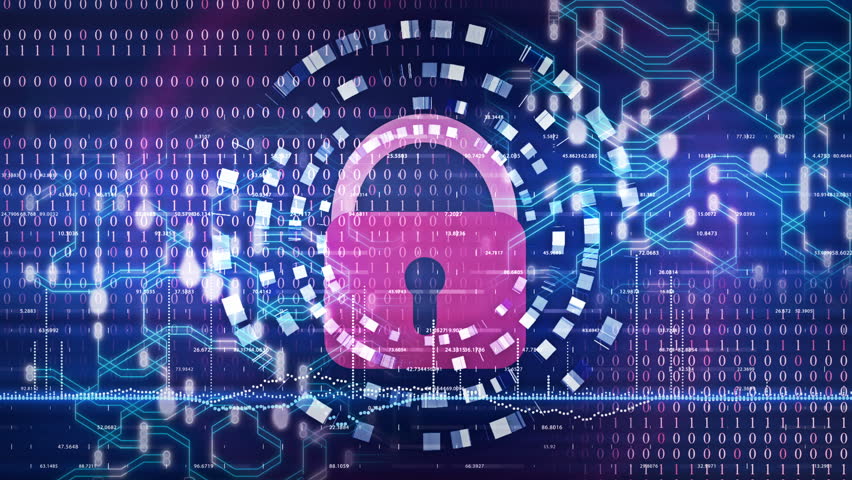 Animation Depicting The Concept Of Cyber Security. 4K UHD Seamless ...