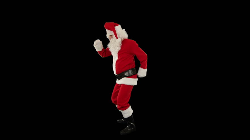 Santa Claus Dancing Against Black, Dance 1 Stock Footage Video 3018658 ...