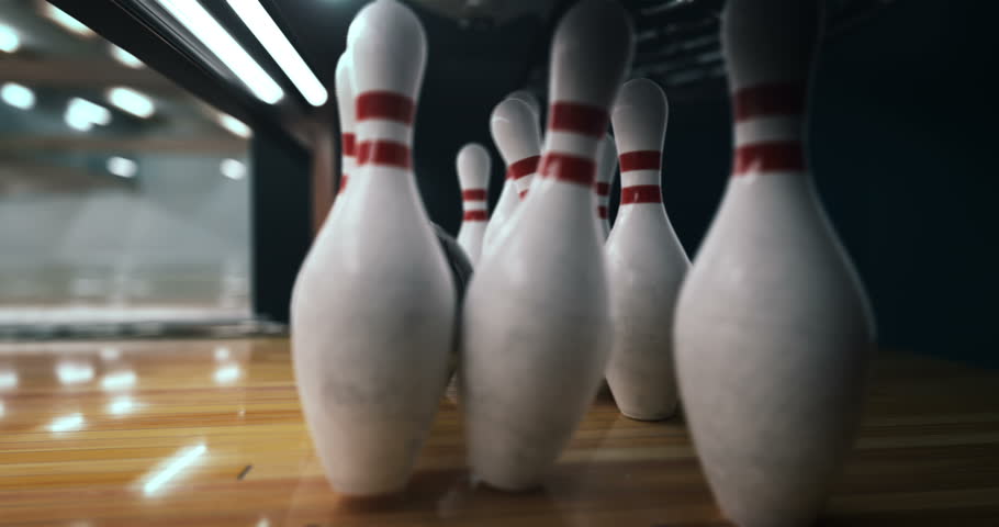 Bowling Strike, Bowling Ball Knocks Stock Footage Video (100% Royalty ...