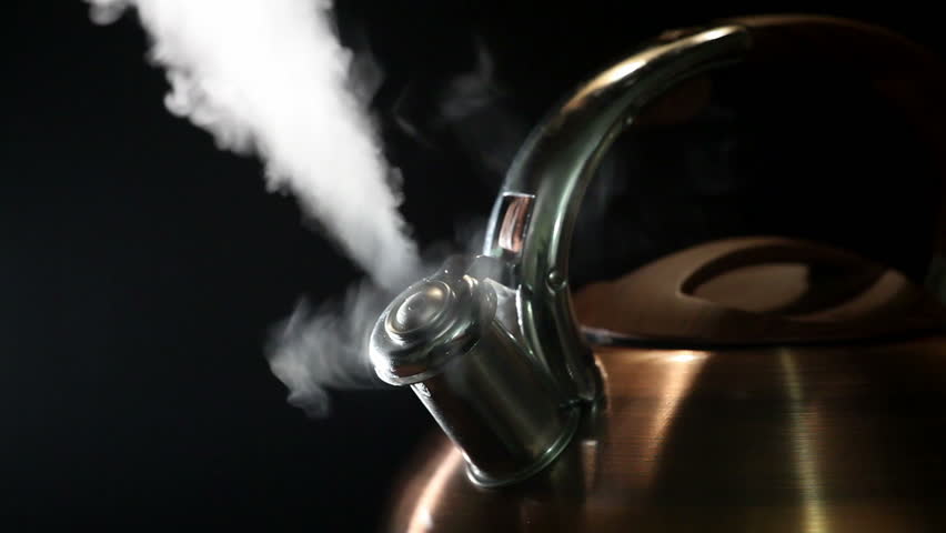 Stock Video Clip of boiling kettle on a black background | Shutterstock