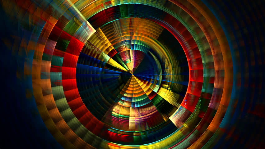 Stock Video Clip of Geometric multicolored circular fractal design ...
