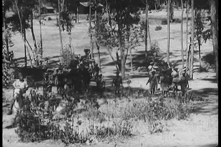 CIRCA 1940s - The Abyssinian Army Marches, Fires Artillery And Salutes ...