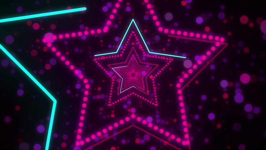 Disco Star Neon Lights Looped Animation For Music Videos, Night Clubs ...