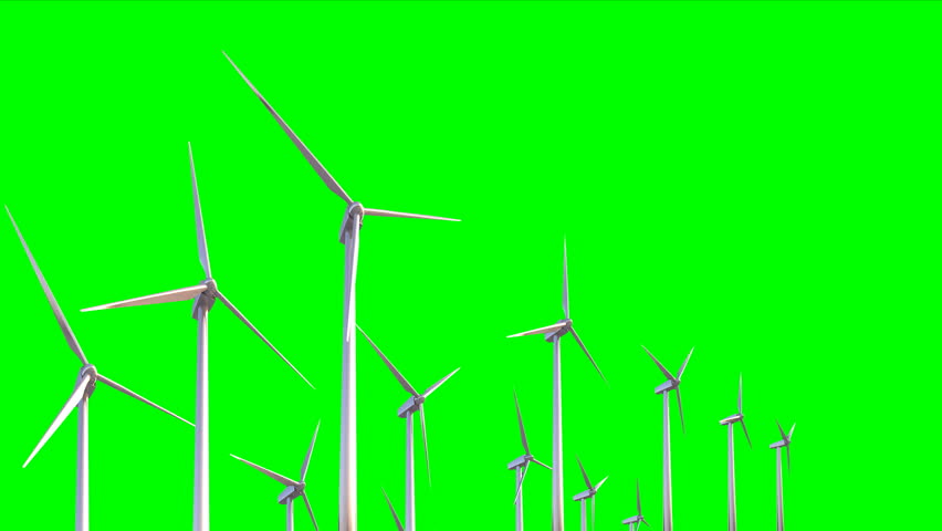 Wind Turbines On Green Screen Stock Footage Video (100% Royalty-free ...