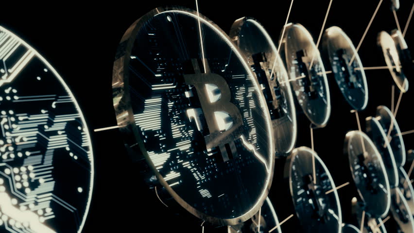 Seamless Looping Animation Depicting Bitcoins Stock Footage Video (100% ...