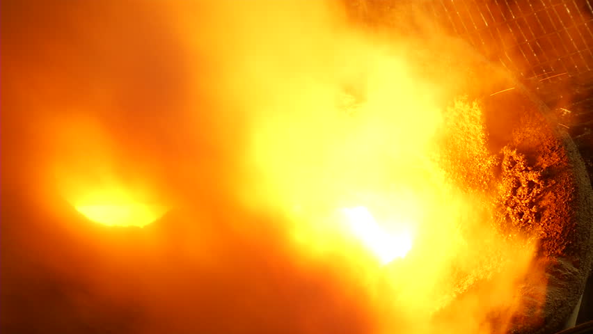 Stock video of liquid iron in metallurgy factory. steelworks. | 3241804 ...