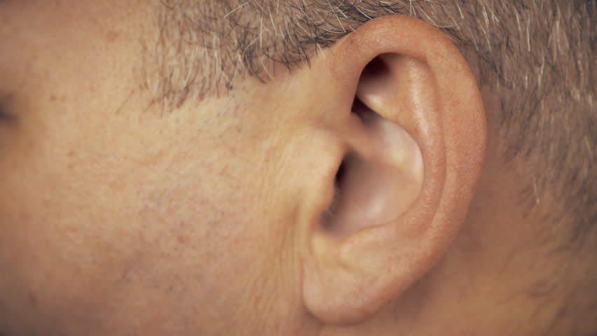 Man Left Ear. Macro Extreme Stock Footage Video (100% Royalty-free ...