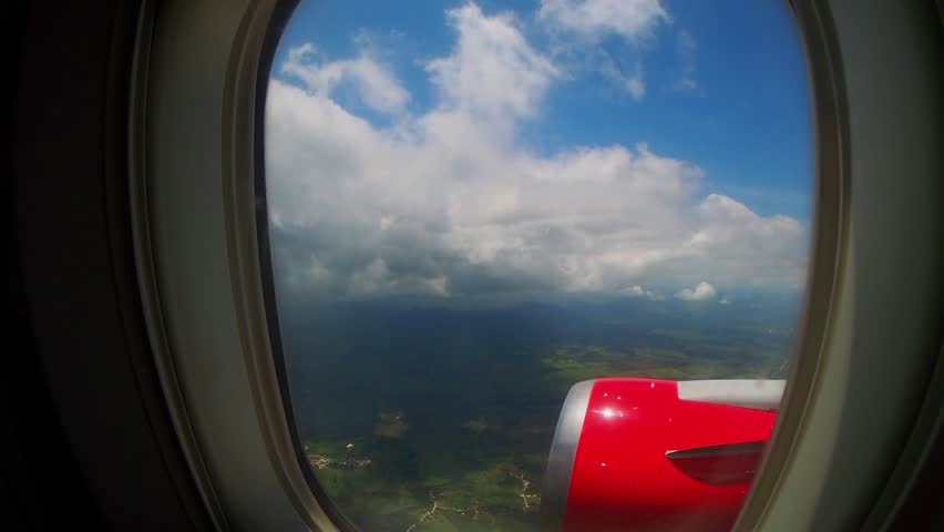 Looking Through Window Aircraft. Dominican Stock Footage Video (100% ...