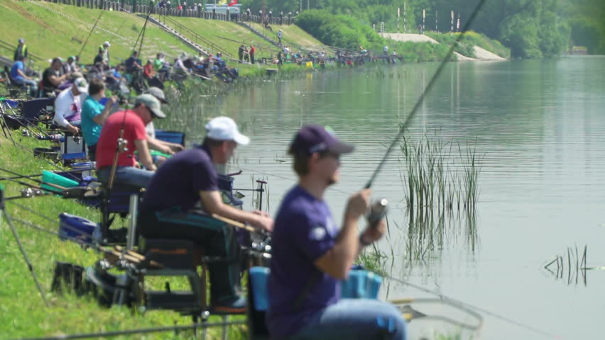 Feeder Fishing Competition. Group of Stock Footage Video (100% Royalty ...