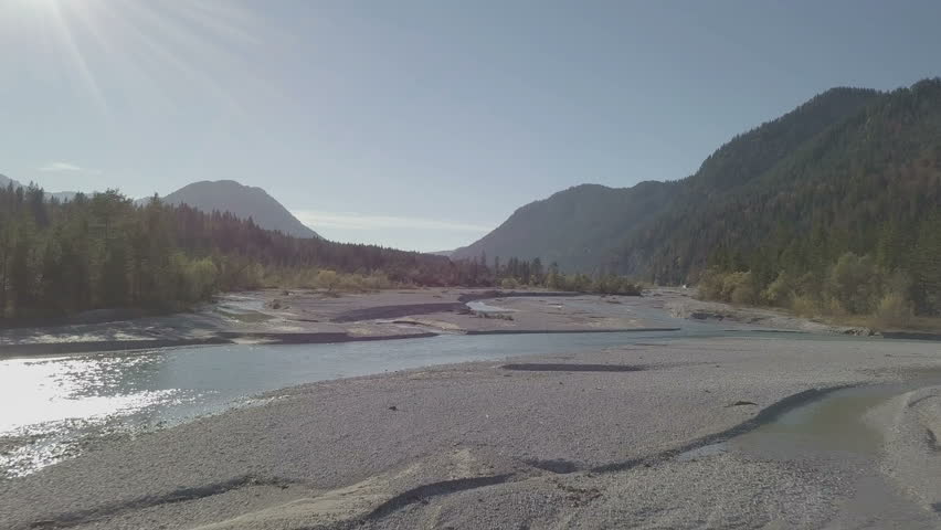 Sand Dunes River Delta In The Mountains Aerial Stock Footage Video ...