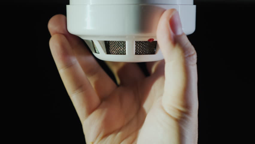 Man Installs a Sensor Fire Stock Footage Video (100% Royalty-free ...