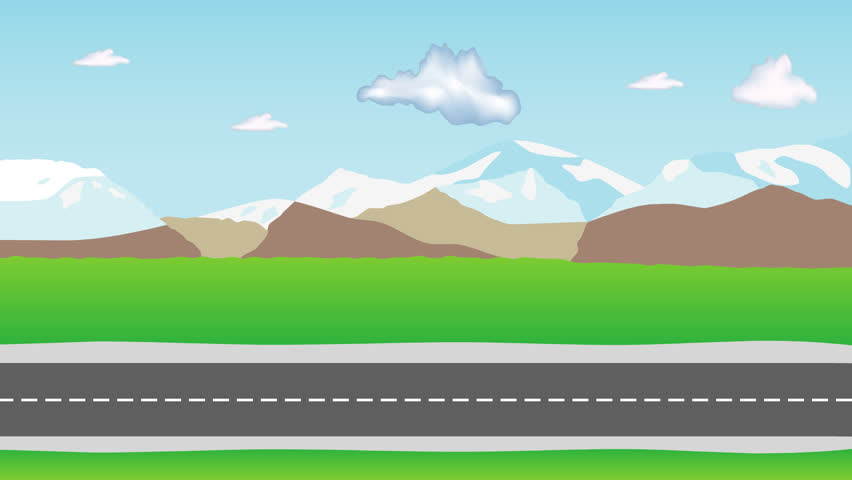 Cars Traffic On The Road. Cars On Two-way Road. Road Traffic On A ...