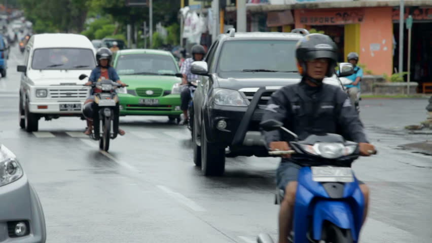 BALI - JANUARY 29: Traffic On Road In Denpasar On January 29, 2012 In ...