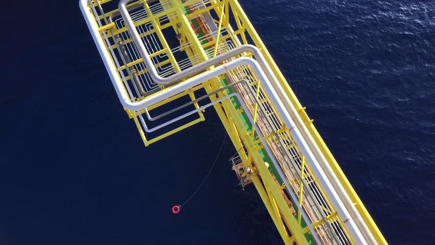 Stock video of aerial view of offshore workers with | 35059294 ...