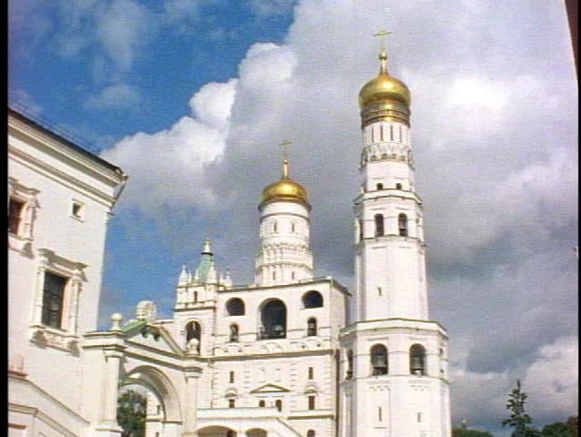 Russia, Three Gold Onion Domes, Close-up, Tilt Up, Stock Footage Video ...