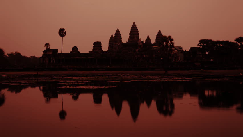 Stock video of angkor wat temple in cambodia sunset | 3768824 ...