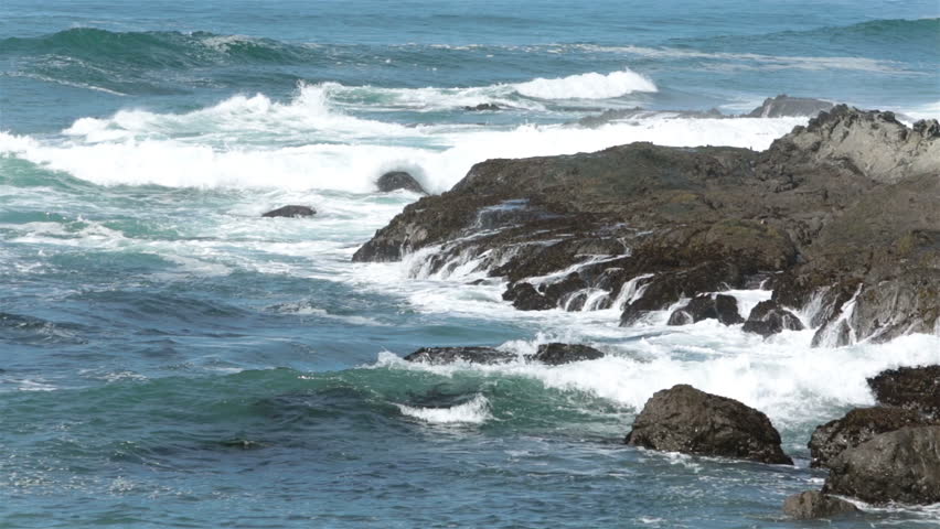 Coastal Surf Against Rugged Rock Stock Footage Video (100% Royalty-free ...