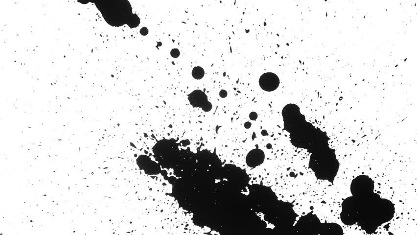 Black Ink Drops On White Paper Shooting With High Speed Camera, Phantom ...