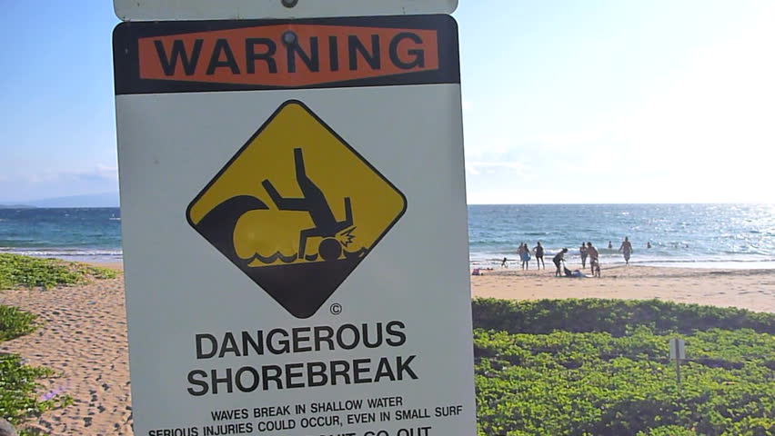 「Dangerous Shore Break Sign Posted」の動画素材（完全ロイヤリティフリー）3969964 | Shutterstock