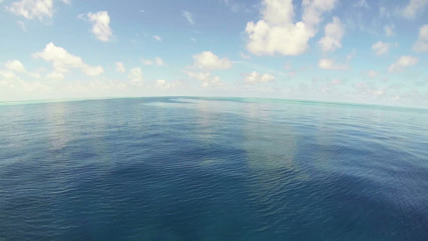 Digital Animation Of Still Blue Ocean Under Cloudy Sky Stock Footage ...
