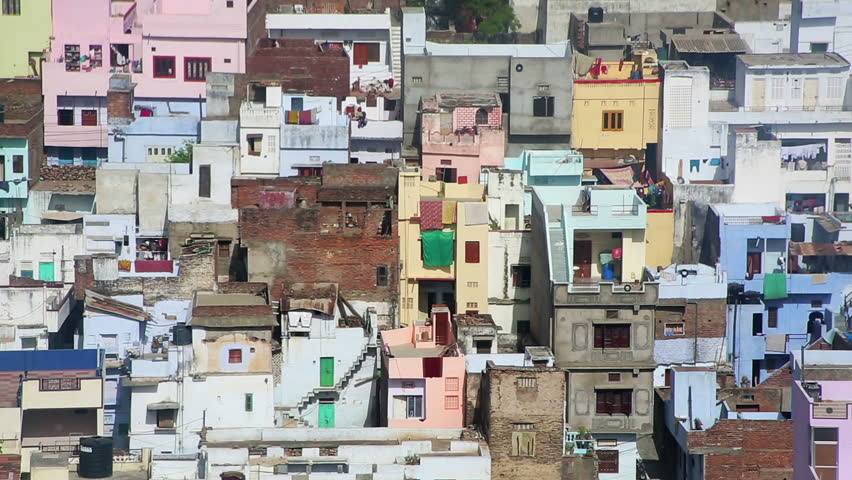 View Of Densely Populated Residential District, Ghettos Stock Footage ...