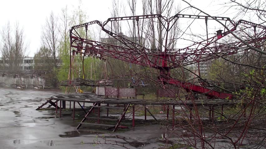 Stock Video Clip of Ruined playground at Pripyat, Town Ghost ...