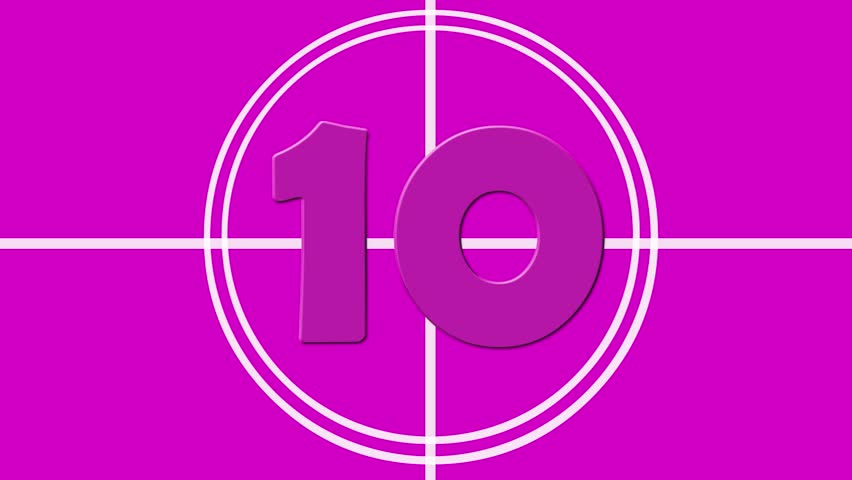 Bubblegum Pink Countdown Leader Clock Stock Footage Video (100% Royalty ...