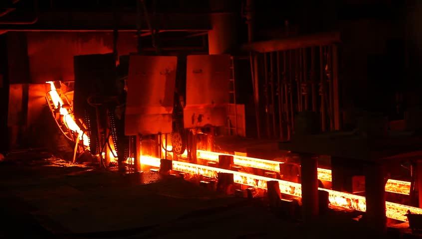 Iron Cast in Steel Making Stock Footage Video (100% Royalty-free ...