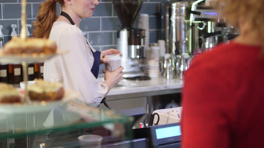Woman Flipping Over Cafe Closed Sign Stock Footage Video 4219543 ...