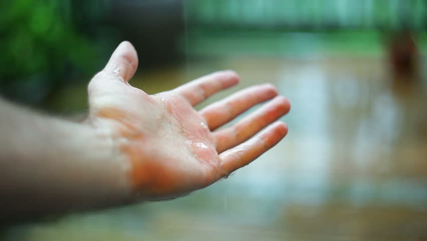 Hand Catching the Rain Stock Footage Video (100% Royalty-free) 4250924 ...