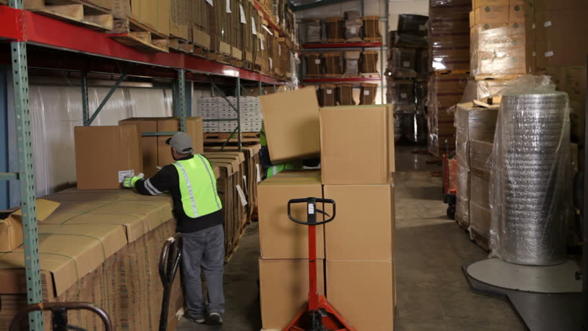 Warehouse. Man Takes A Box. Stock Footage Video 1717507 | Shutterstock