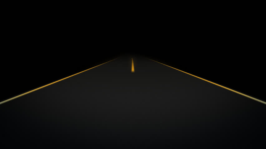 Road Trip At Night. 3D Vector Animation Of A Roadtrip On An Empty Road ...
