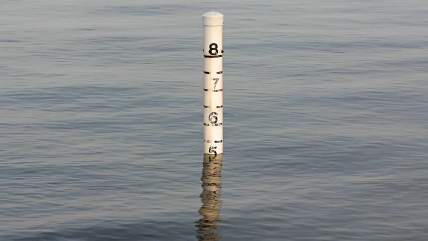 Plastic Lake Water Depth Marker Stock Footage Video (100% Royalty-free ...
