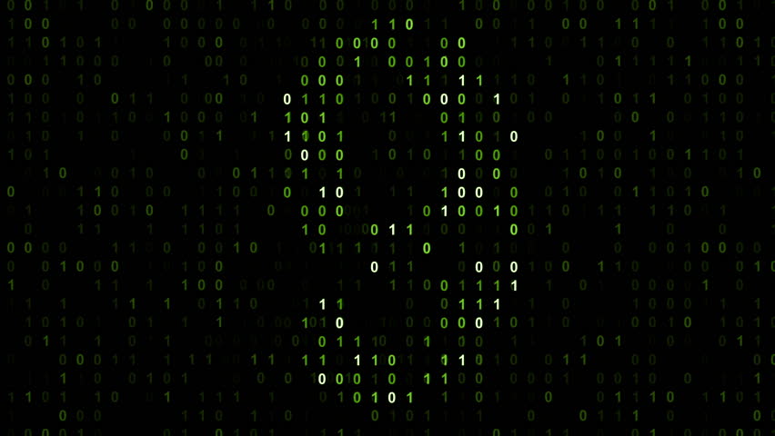 Runned Blinked Binary Code Black Screen With Gray White Cypher Videos ...