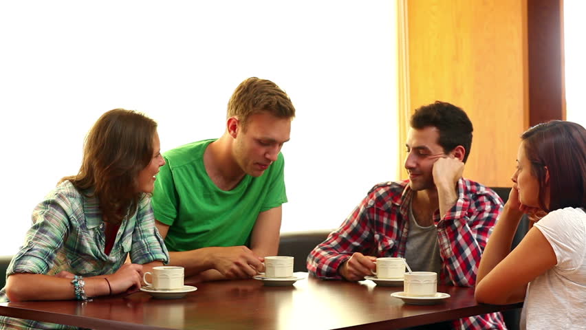 Stock video of students chatting together in the canteen | 5059154 ...