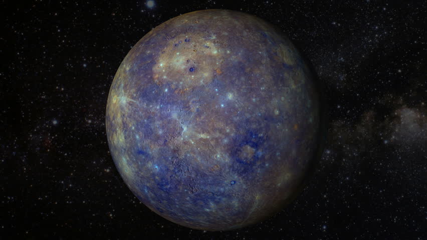 Mercury Rotating, The Mercury Spinning, Full Rotation, Seamless Loop ...