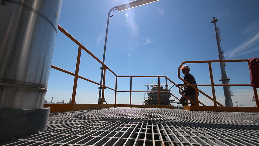 A Man Working in Petrochemical Stock Footage Video (100% Royalty-free ...