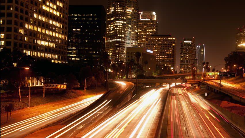Night Traffic In Los Angeles. Timelapse. Stock Footage Video 2316098 ...