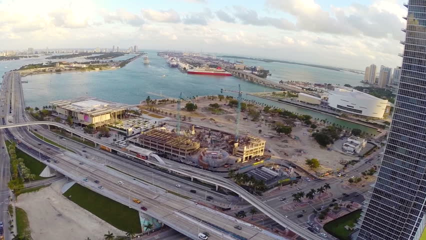 Aerial Footage of Downtown Miami Stock Footage Video (100% Royalty-free ...
