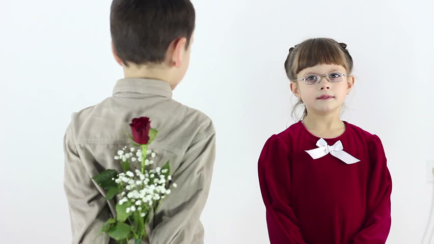 boy wants to give rose to | 5424164 的库存视频 | Shutterstock