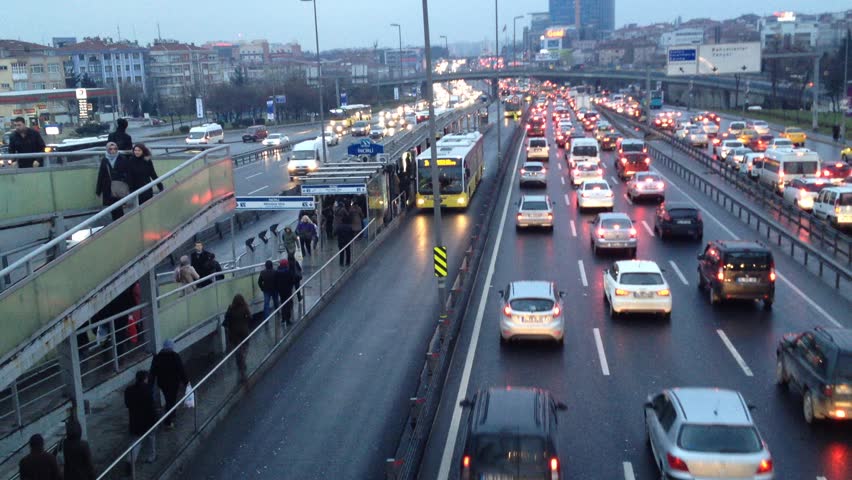 Dense Traffic Gather To Congestion, Jam At Sheikh Zayed Road, Time ...