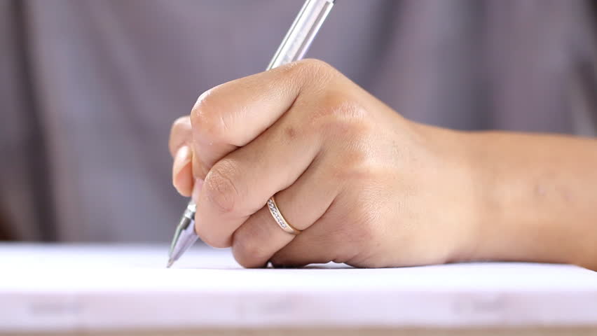 Panning Shot Of Hand Writing On The Paper Stock Footage Video 10311707 ...