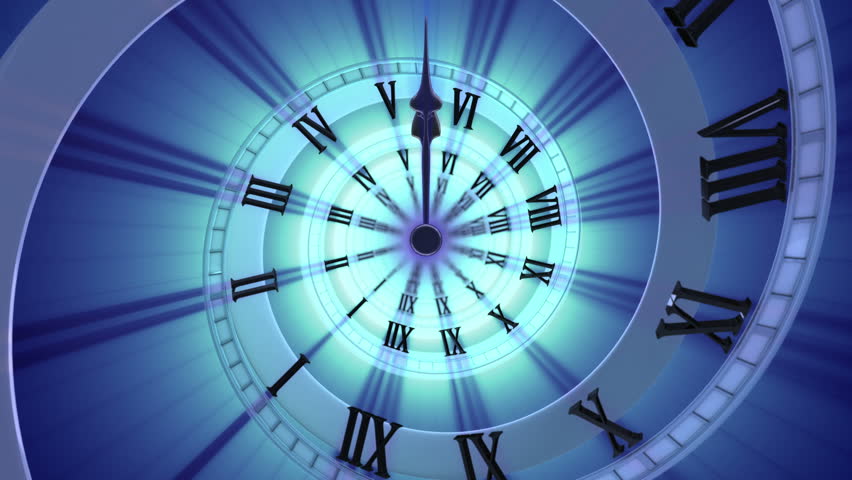 Spiral Clock (4K) Looping Animation Symbolizing Losing Track Of Time Or ...