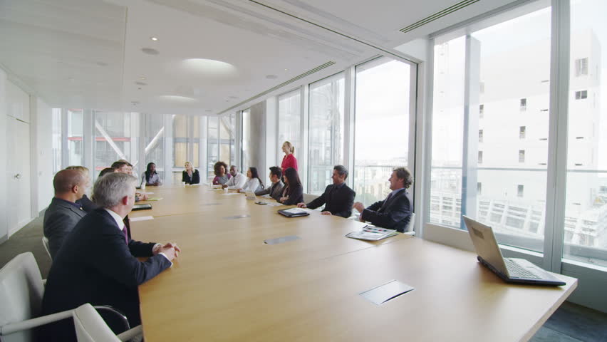Stock video of corporate business team in boardroom meeting | 5699564 ...