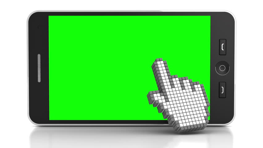 3d Animation Of Touchscreen Gesture Of A Hand Cursor Over A Digital ...