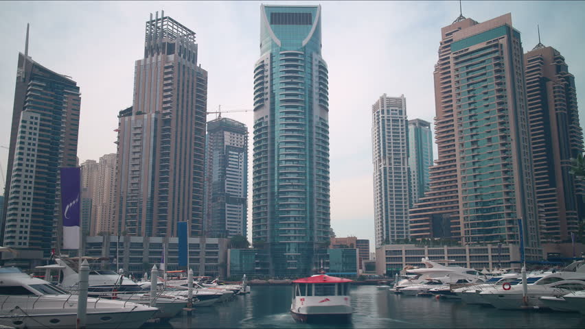 Dubai Marina Gulf Time Lapse Stock Footage Video (100% Royalty-free ...